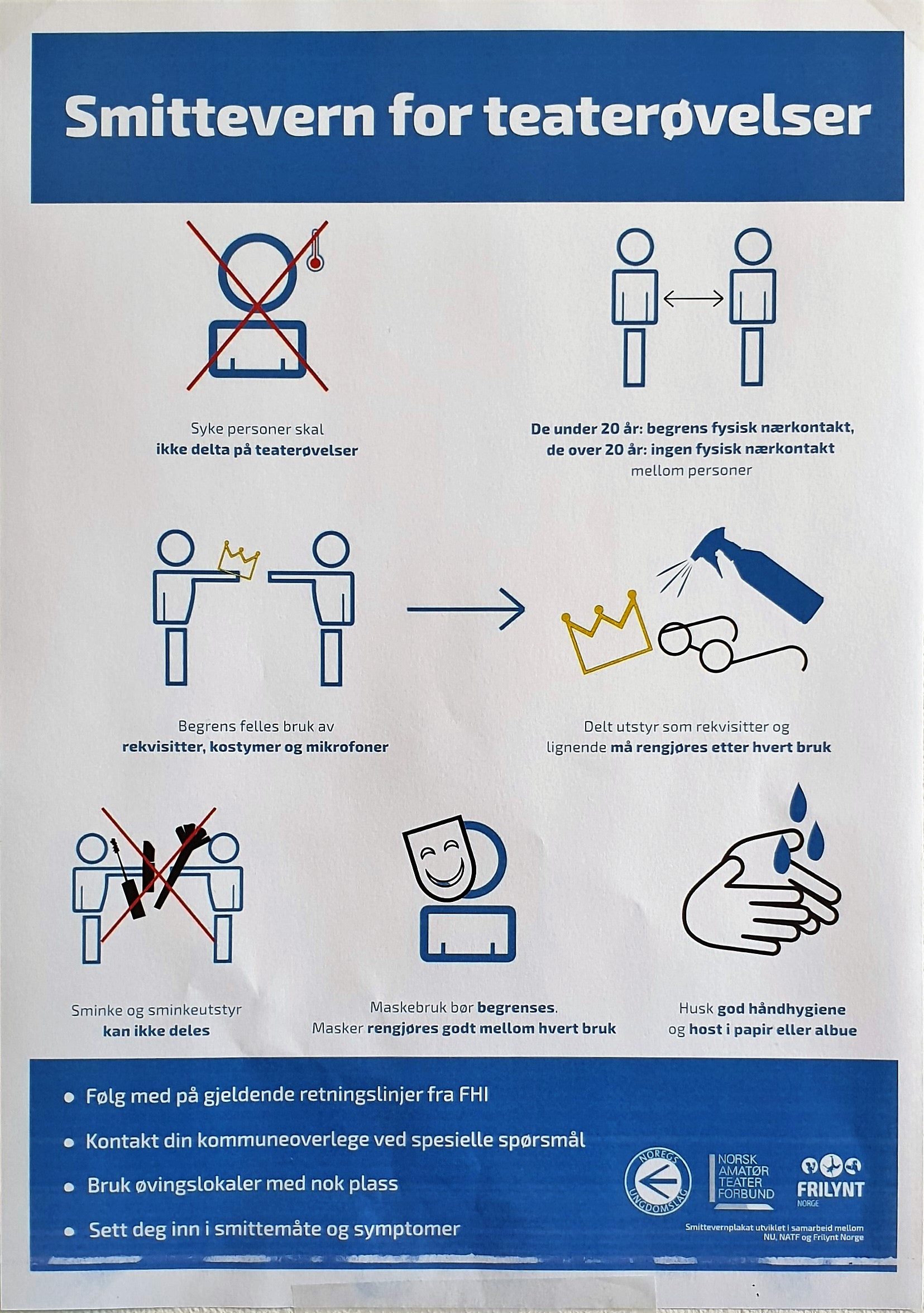 Smittevern for teaterøvelser - en veileder · Norsk Amatørteaterforbund